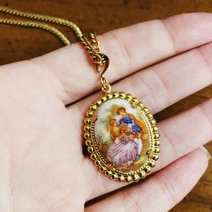 Vintage | Jewelry | Vintage Victorian Scene Pendant Necklace | Poshmark
